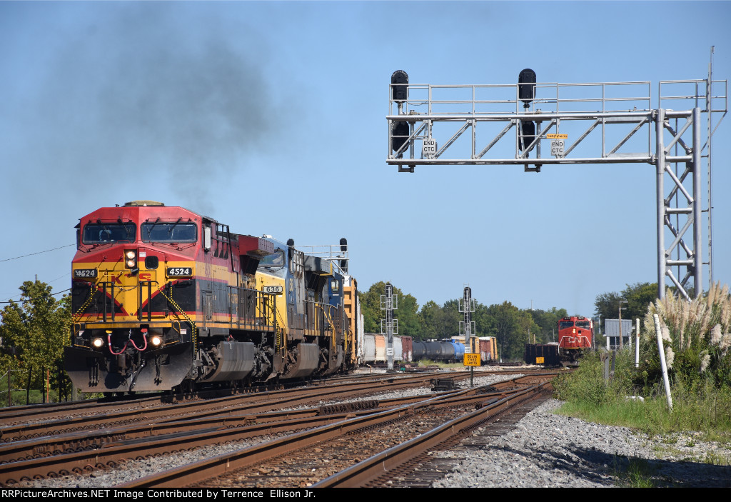 KCSM 4524 East with the KCS M-SHNS and CN A41971-16